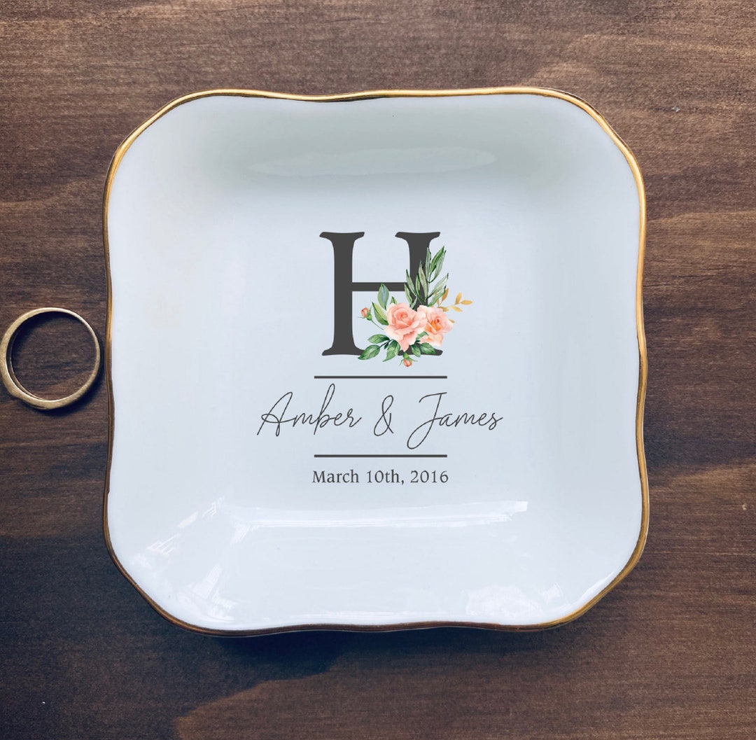 Custom Initial Flower ENGAGEMENT Gift Ideas BRIDAL Gift - Etsy