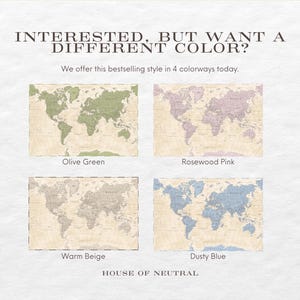 World Map Instant Download (XL) - Printable World Map, Neutral World ...