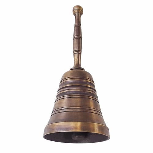 Vintage School Bell Hand Bell Antique Solid Polished Brass Small Toy ...