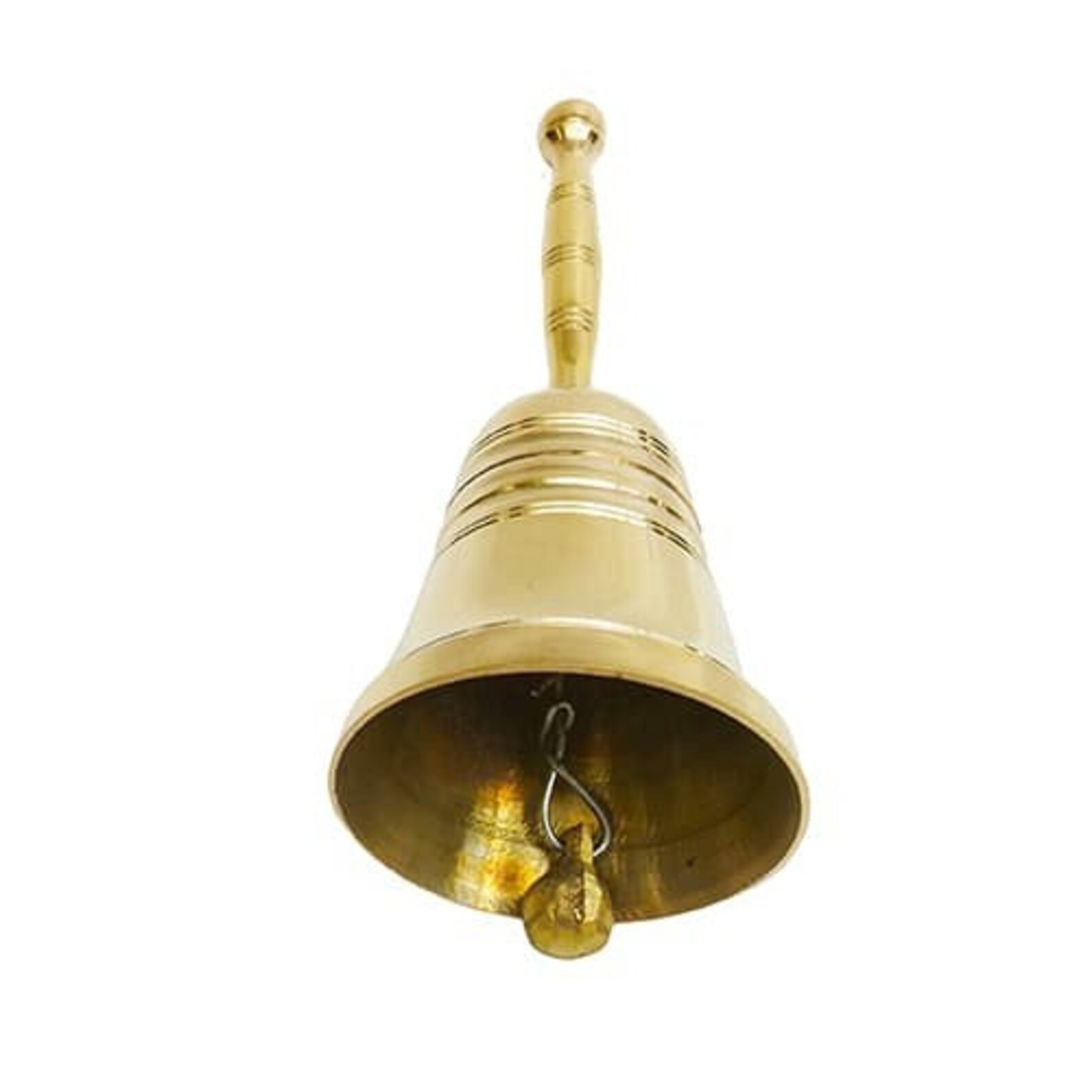 Vintage School Bell Hand Bell Antique Solid Polished Brass Small Toy ...