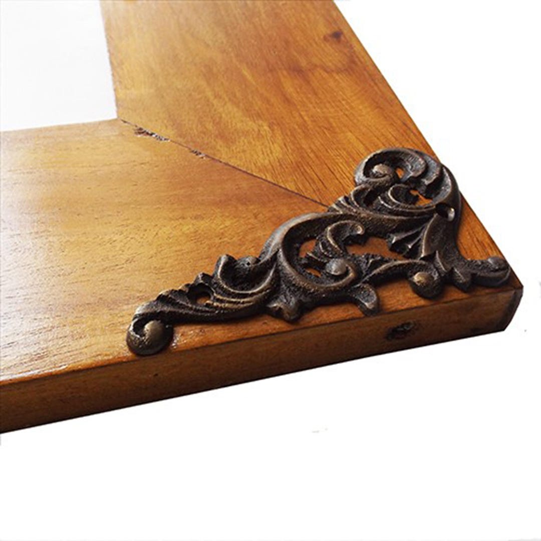Set of 4 Vintage Solid Brass Leaf Scroll Corner Plates: Drawer Decor ...