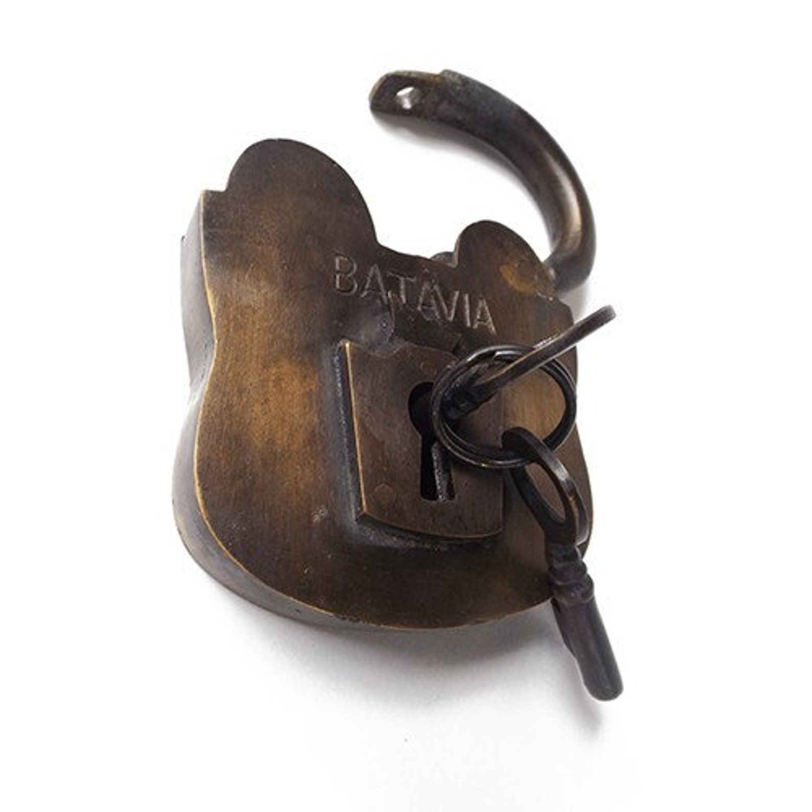 Vintage Batavia Classic Old PADLOCK Antique Solid Brass Key Working ...