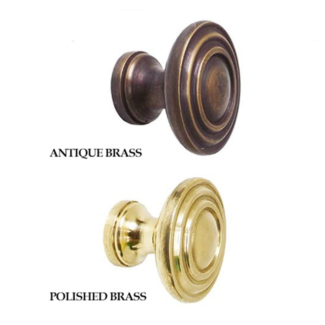 Set of Vintage 3 Tier Round Flat Drawer Pulls, Knob Drawer Pulls, Knob ...