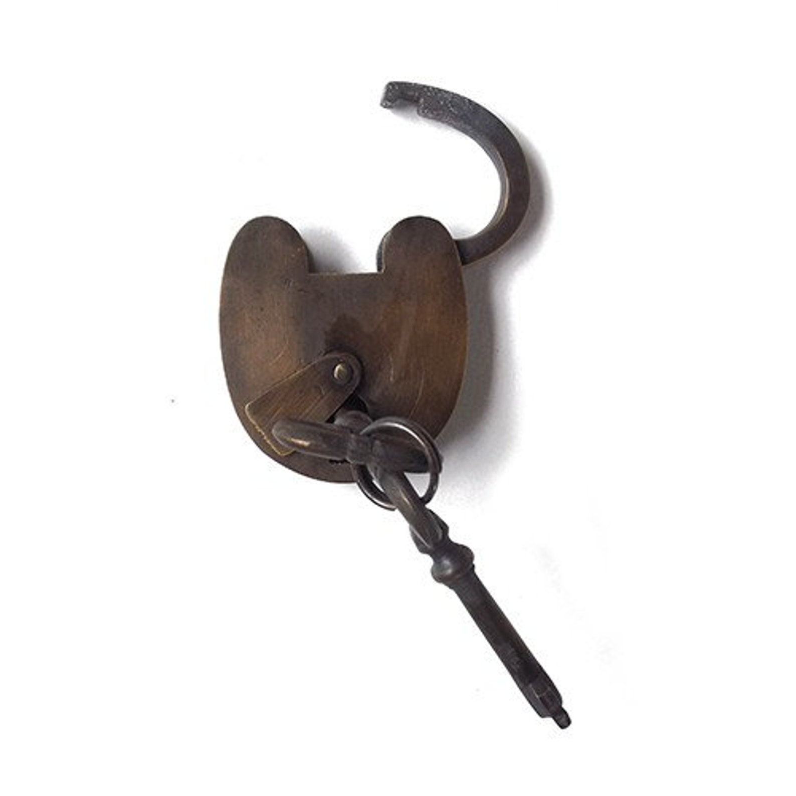 Vintage Small Classic Old PADLOCK Solid Brass Antique Safe Key | Etsy