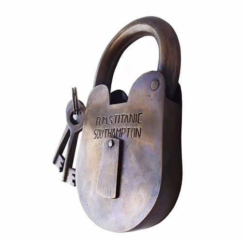 Vintage Titanic Southampton Old PADLOCK Antique Solid Brass Safe Key ...