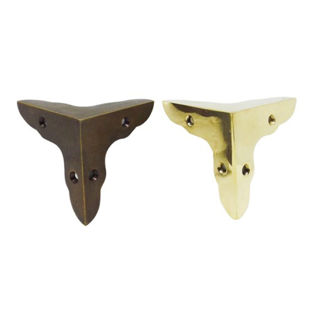 50mm Set of Solid Brass Corner Protector Brass Skiffers Vintage ...