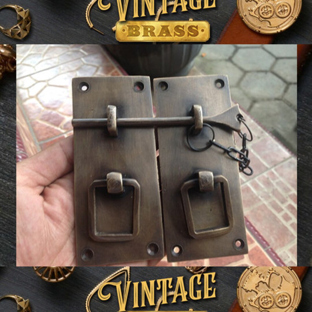 4.4 Inches Vintage Two Piece Lock With Handle Cabinet Door Latch Lock ...