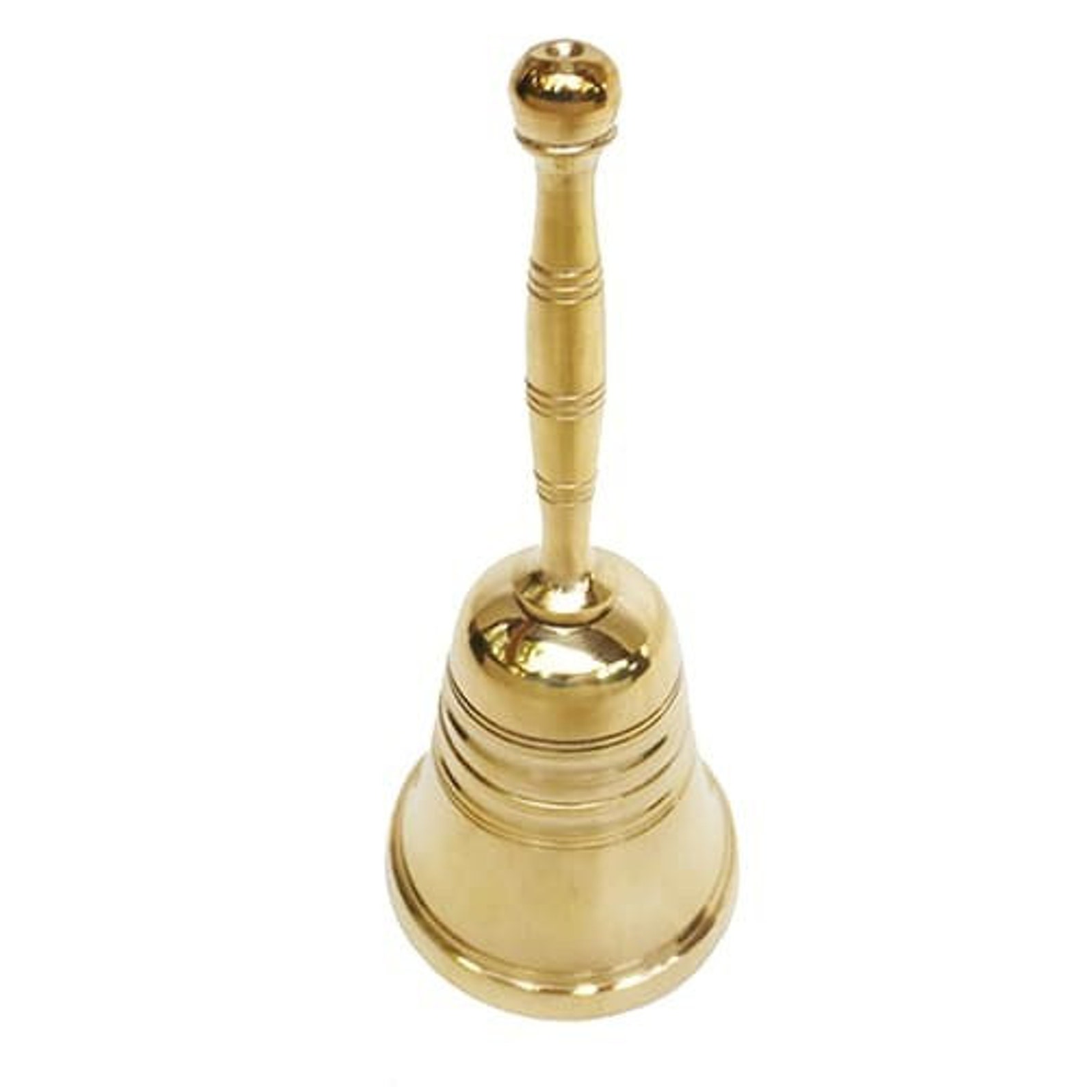 Vintage School Bell Hand Bell Antique Solid Polished Brass Small Toy ...