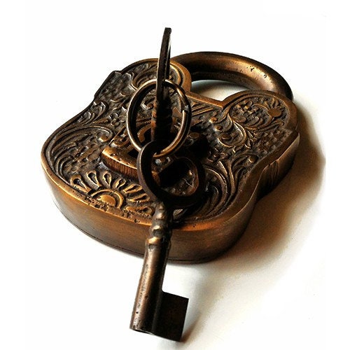 Vintage Victorian Classic Old PADLOCK Antique Solid Brass Safe - Etsy