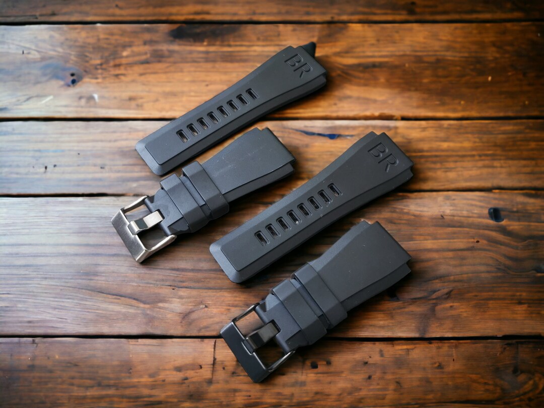 34x24mm. Rubber Strap for Bell and Ross Watch BR01/BR03, Bell & Ross ...