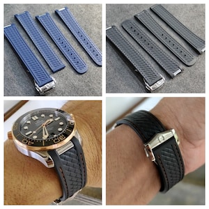 19/20mm Curved Silicone Rubber Strap Fit for Omega Seamaster - Etsy