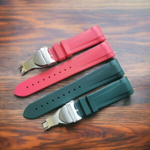 20/22mm. Silicone Rubber Strap for Tudor Black Bay Watch, Rubber Band ...