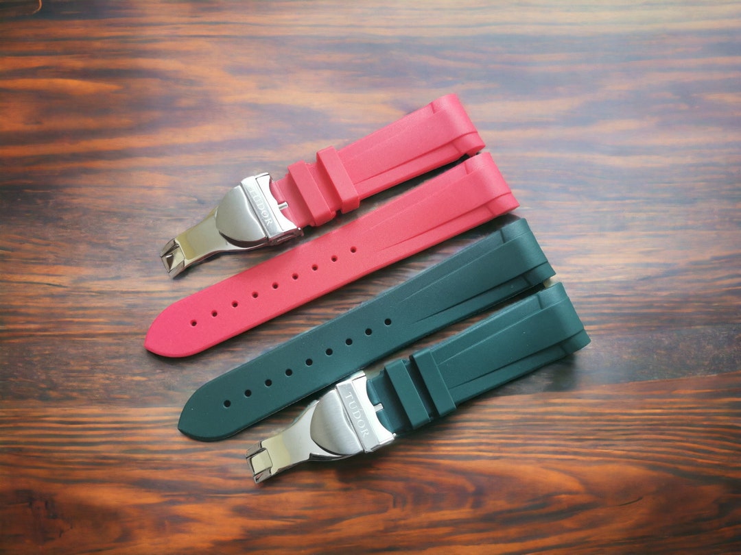 20/22mm. Silicone Rubber Strap for Black Bay Watch, Rubber Band With ...