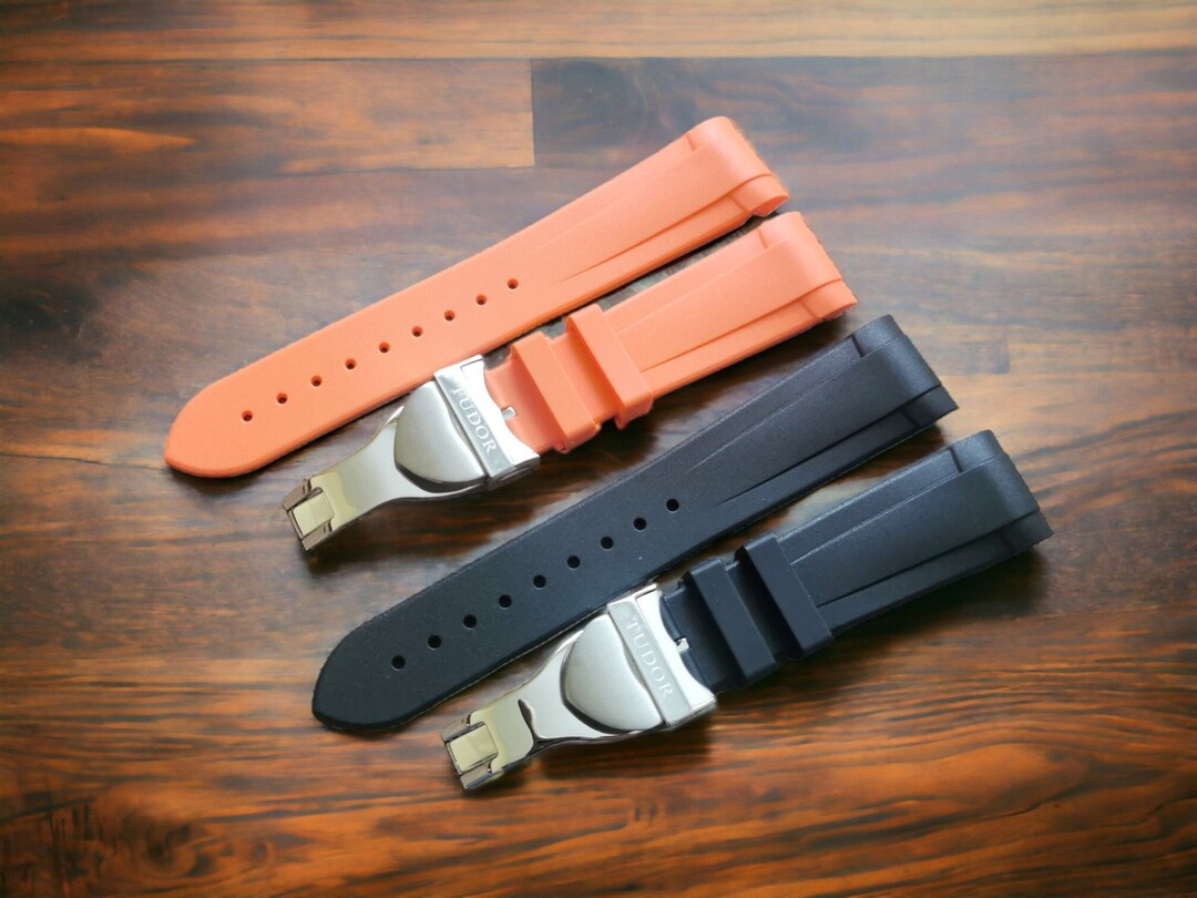 20/22mm. Silicone Rubber Strap for Tudor Black Bay Watch, Rubber Band ...