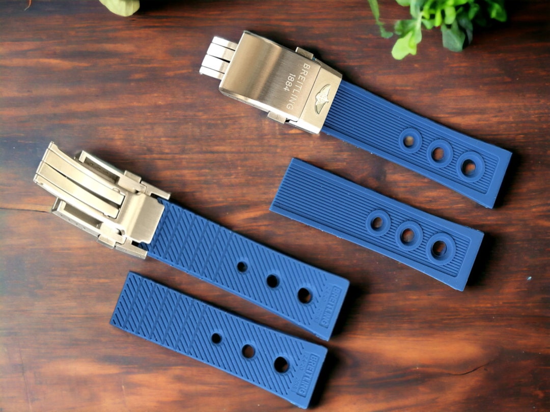 22/24mm Rubber Strap for Breitling Navitimer/avenger/superocean Watch ...