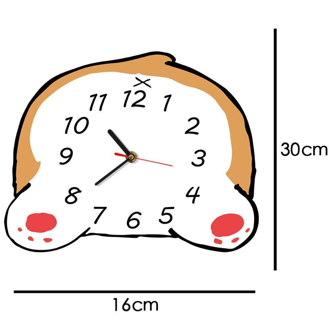 Cartoon Corgi Wall Clock, Wall Decor, Cute Clock, Animal Clock, Gift ...