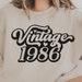Vintage 1986 SVG Birthday Svg Birthday Gift Svg 36 Birthday - Etsy