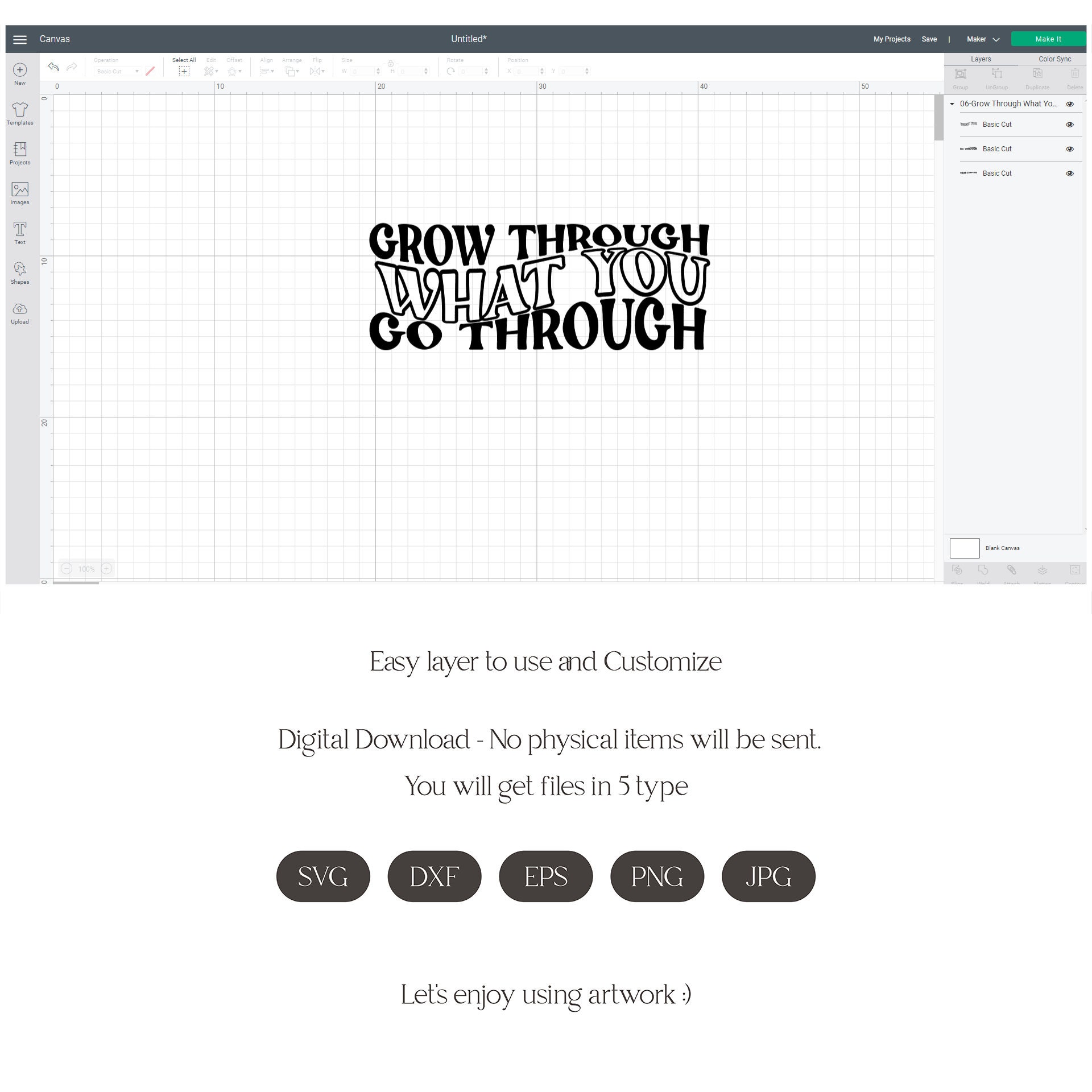 Grow Through What you go Through SVG Inspirational Quote Svg | Etsy