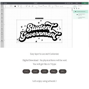Student Government SVG PNG: School Shirt Design (digital Download) - Etsy