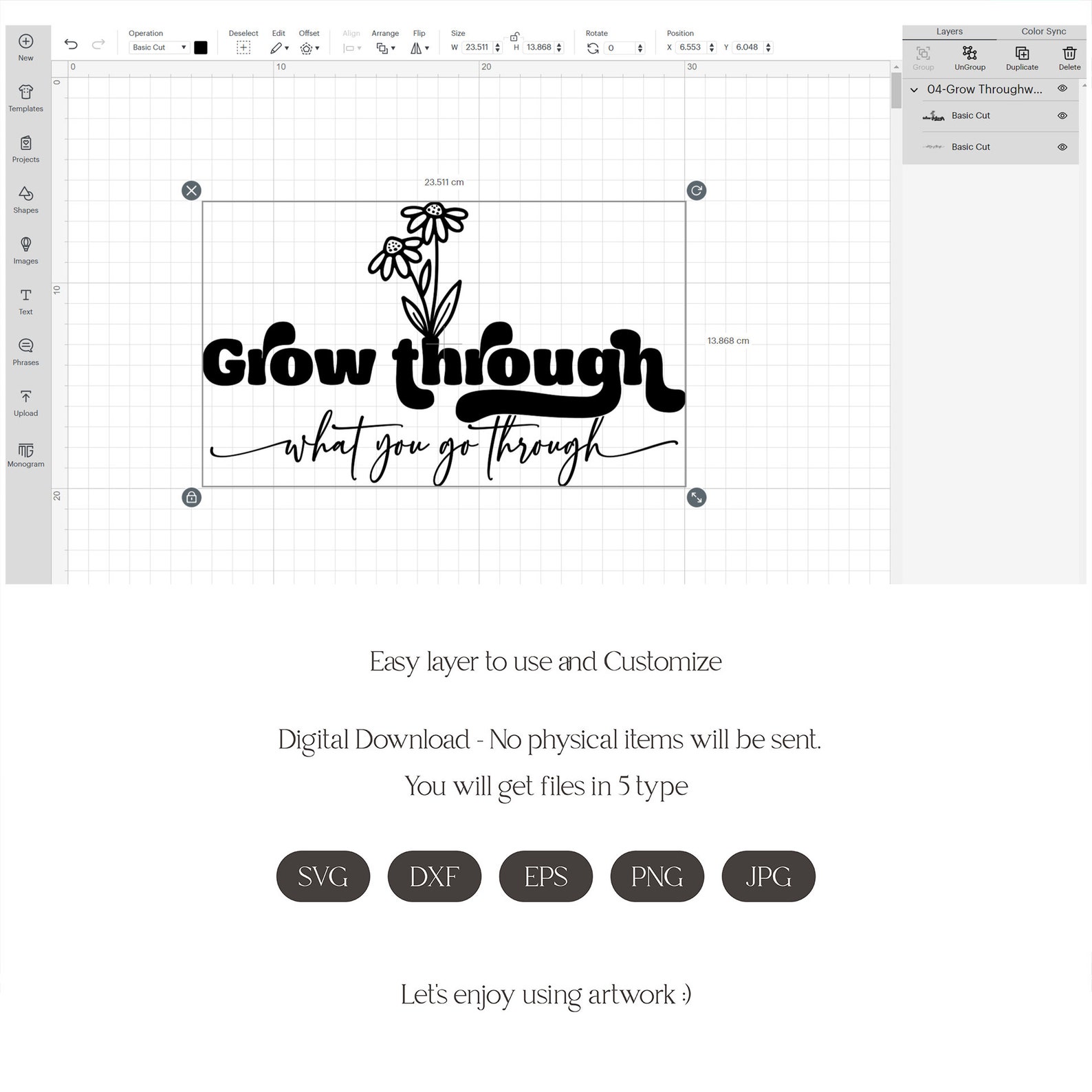 Grow Through What You Go Through Svg Png Positive Quote Svg - Etsy