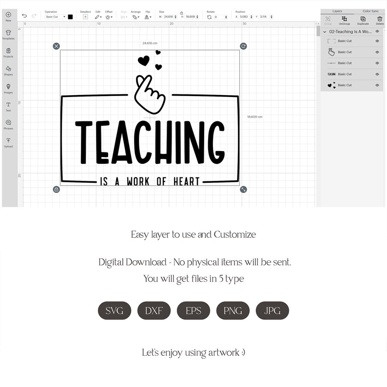 Teaching is a Work of Heart Svg Png One Loved Teacher Svg - Etsy
