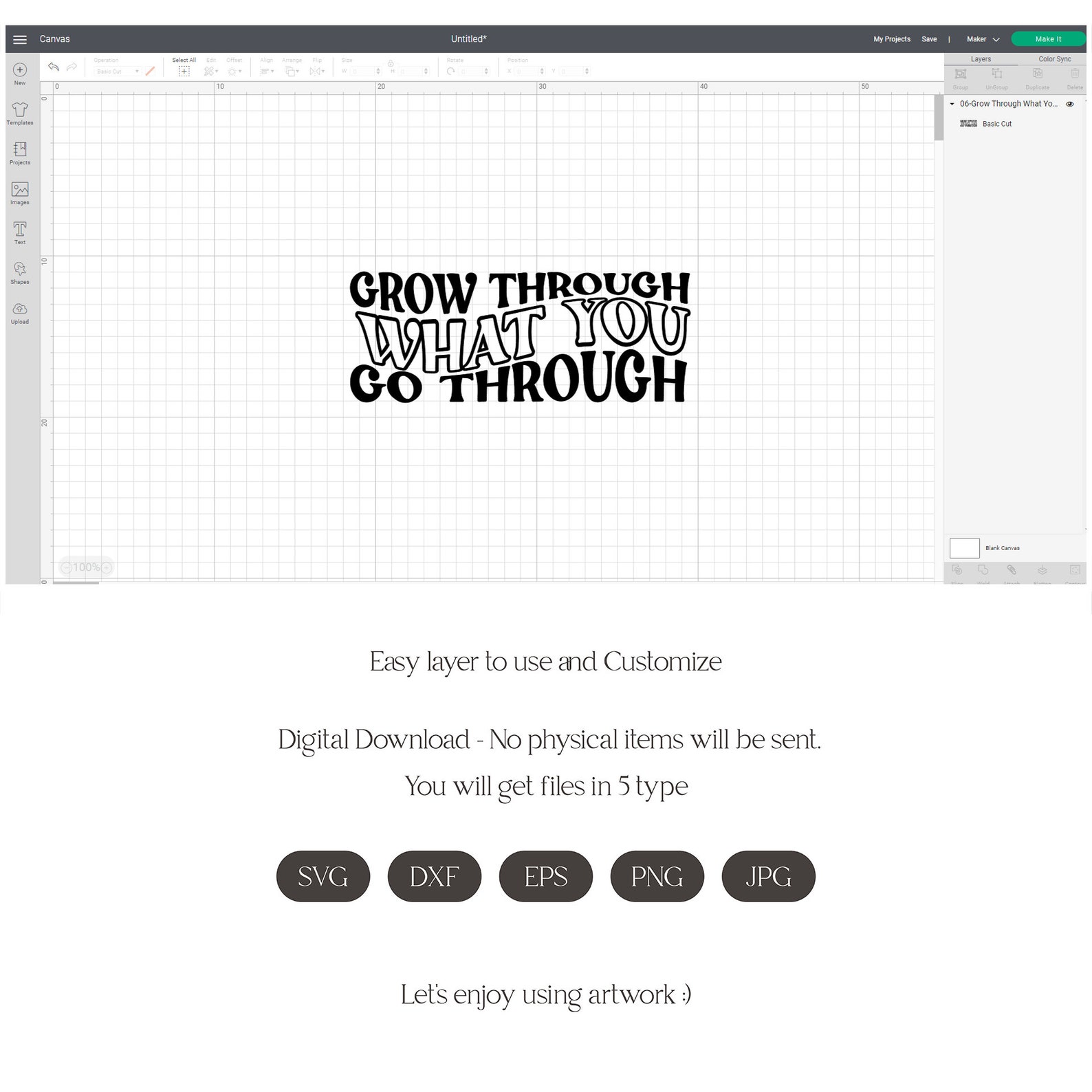 Grow Through What You Go Through Svg, Inspirational Quote Svg, Women ...