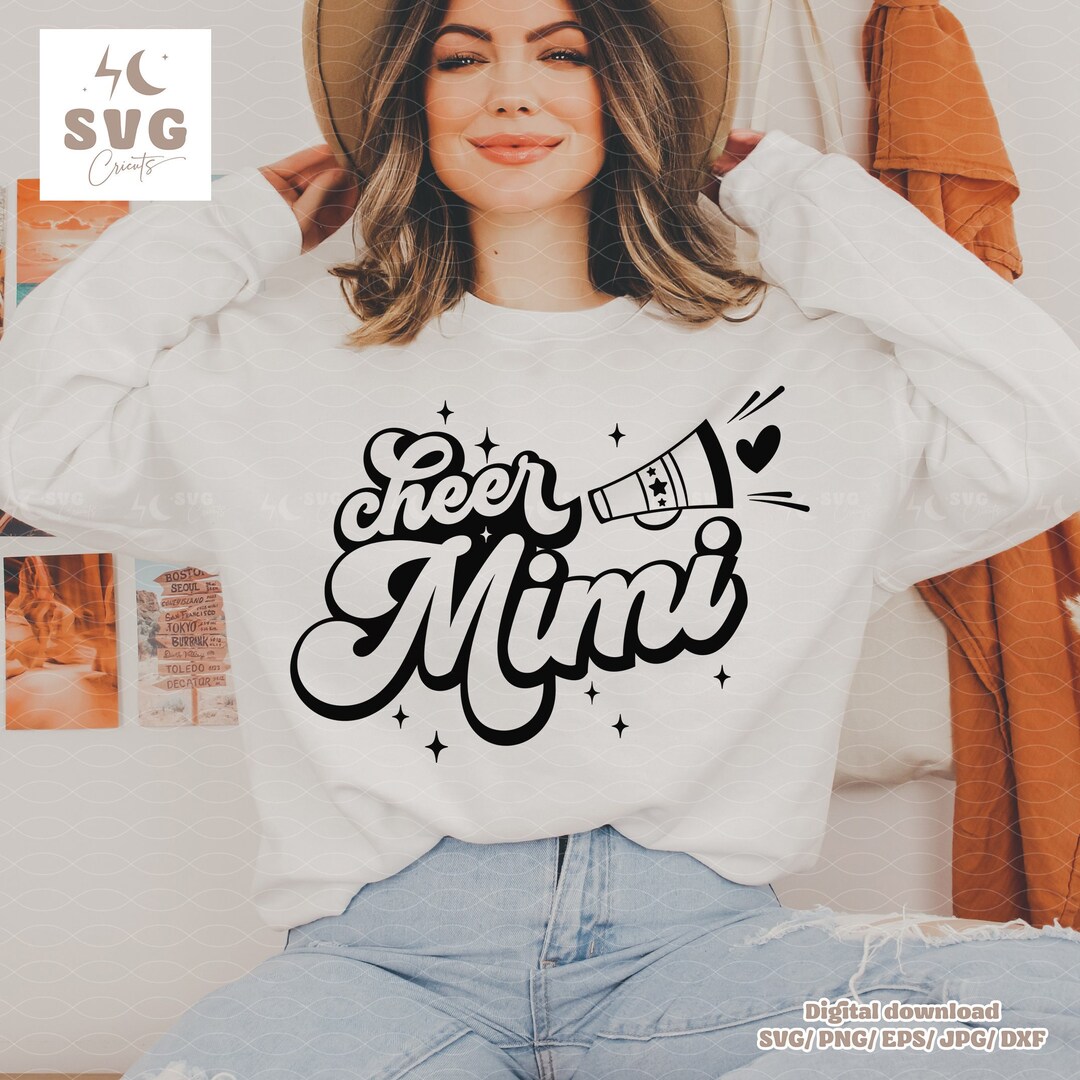 Cheer Mimi Svg Png, Cheerleader Svg, Proud Cheer Svg, Retro Vintage ...
