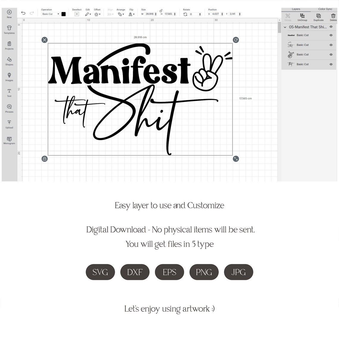 Manifest That Shit Svg Positive Vibes Mind Life SVG - Etsy