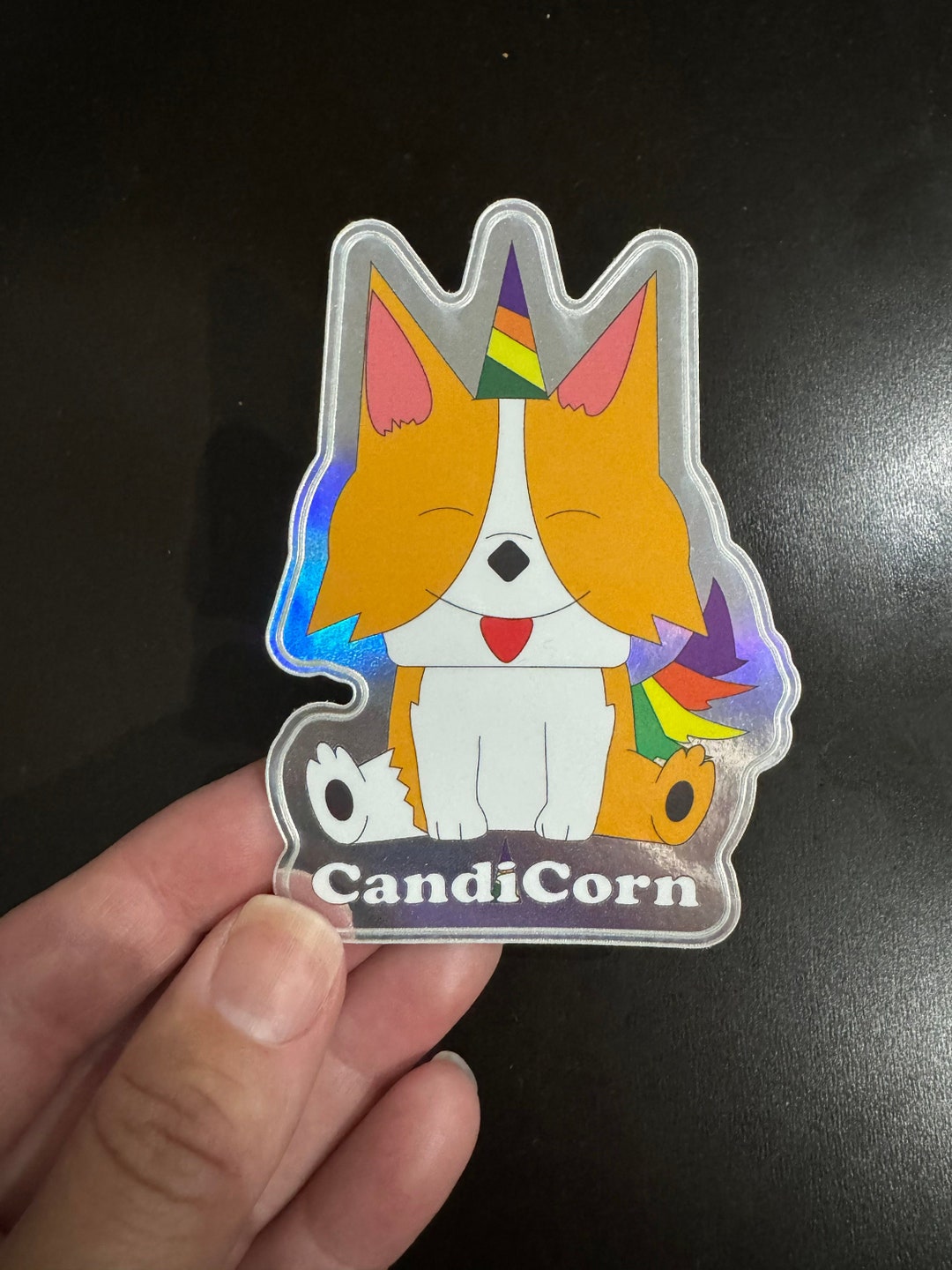 3.5" Hologram Happy Candicorn Sticker - Etsy