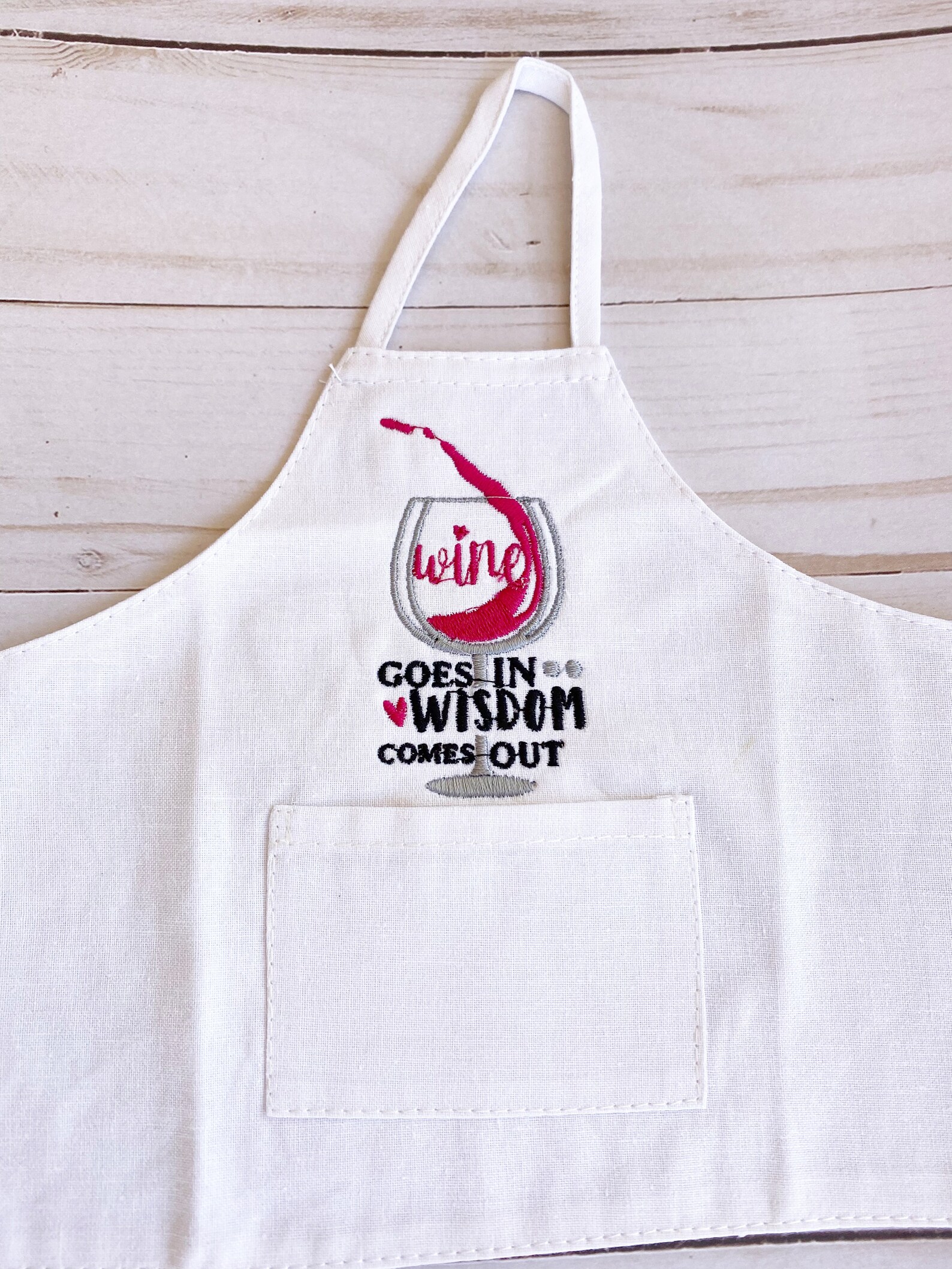 Wine Bottle Apron-embroidered Apron-wine in Wisdom Comes Out-wine ...