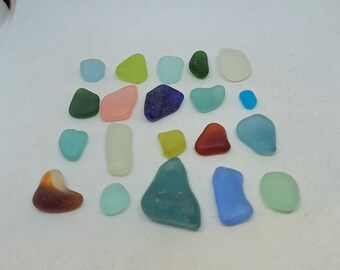 Scottish Sea Glass, 40 Aqua/sea Foam Frosted Pieces, Various Shapes and ...