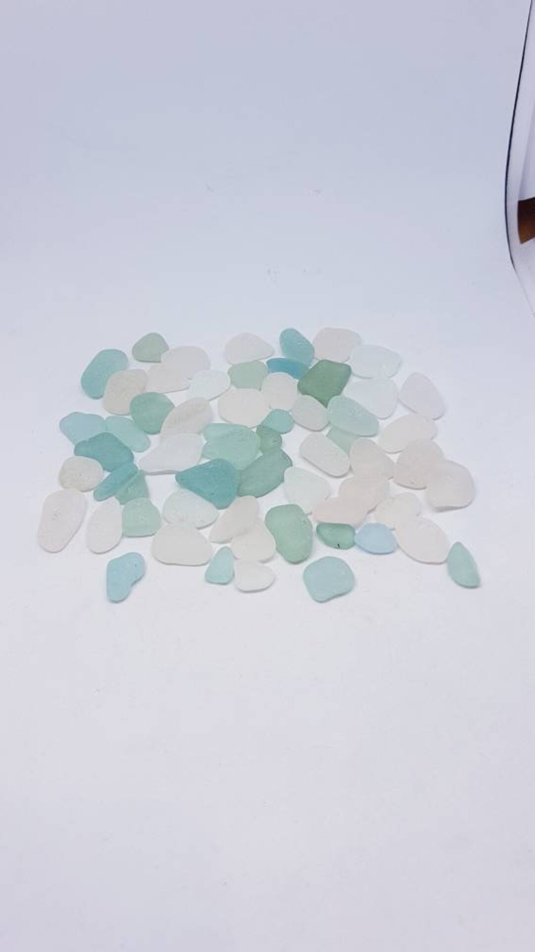 Scottish Sea Glass, 60 White and Sea Foam Frosted Pieces, Various ...