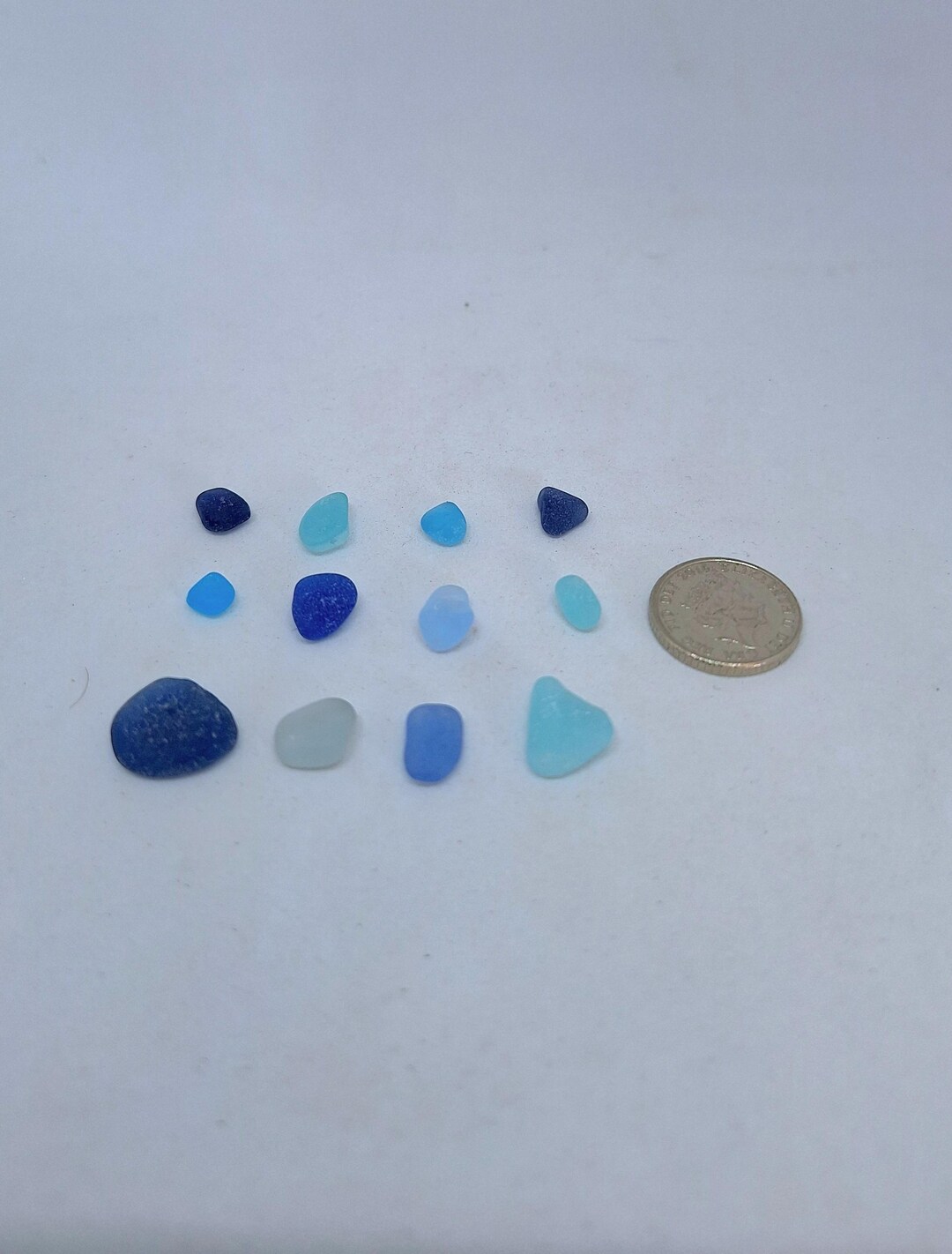 Seaham Sea Glass Collection of 12 Genuine Blue Pieces. All Glass as ...