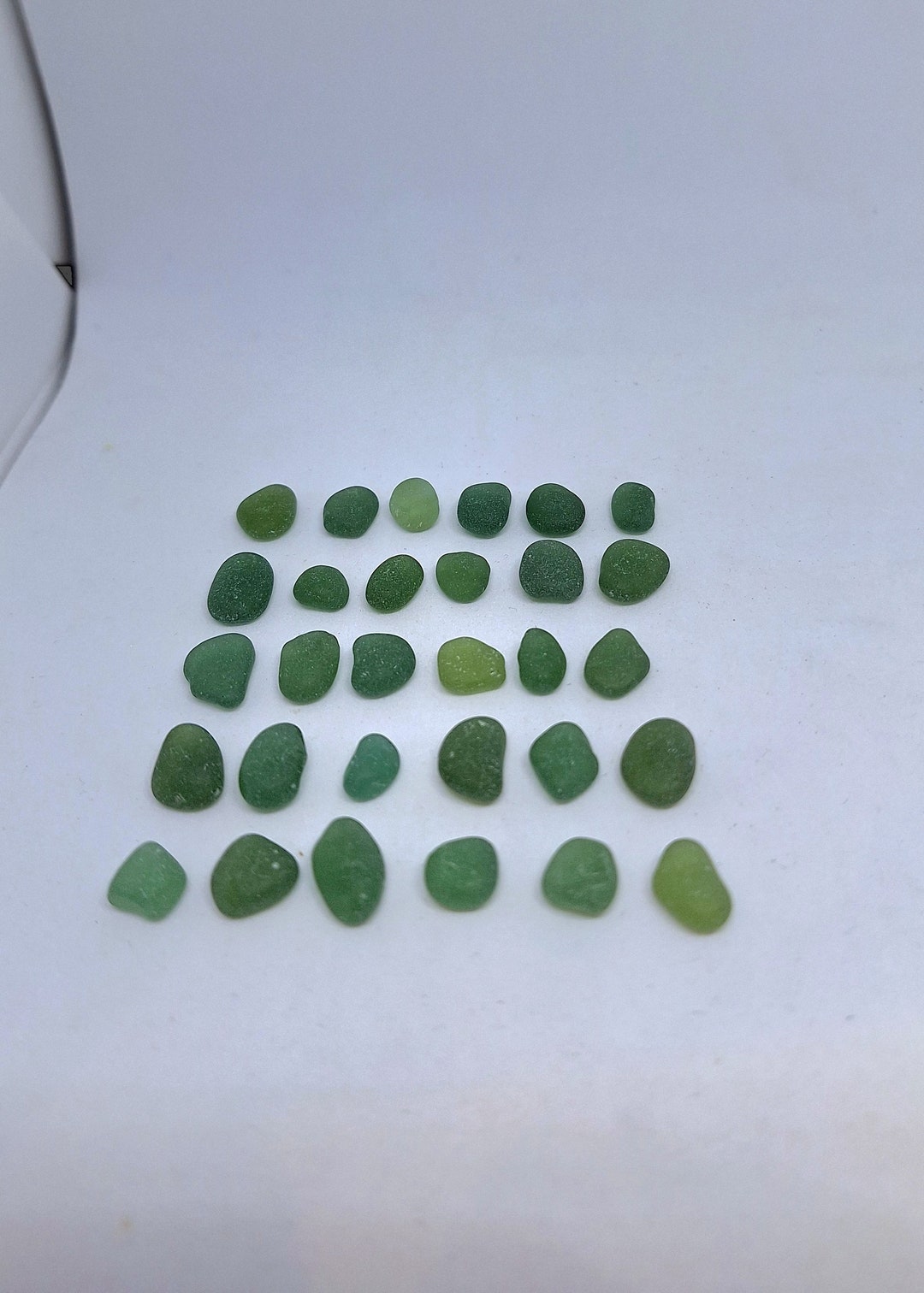 Seaham Sea Glass Collection of 30 Lovely Frosted Small Green Pieces ...