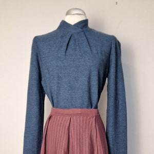 Vintage Powder Blue Sweater Turtleneck With Pleats New From a Deadstock ...