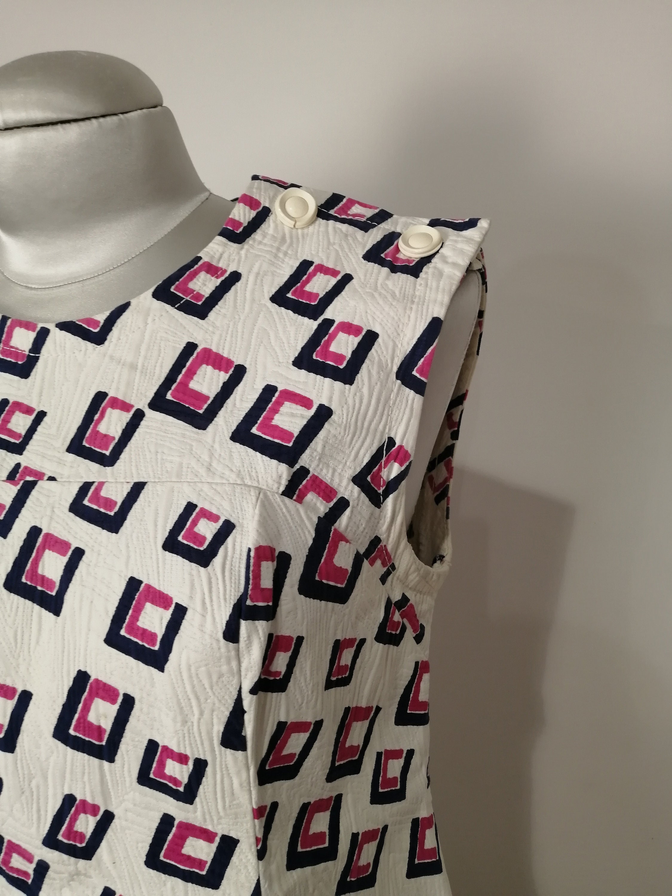 Vintage Dress A-line Shape Sixties Modette in White With - Etsy