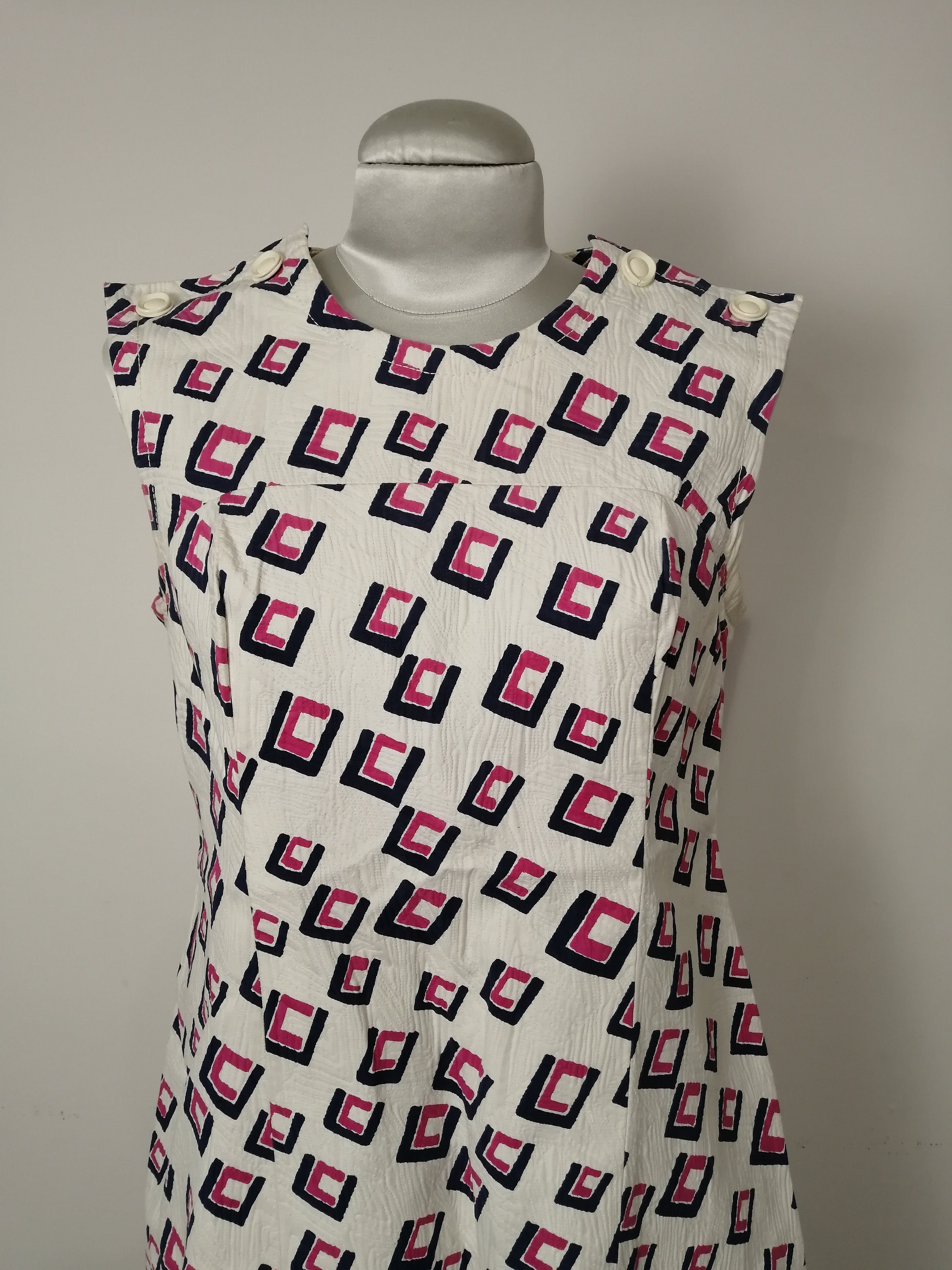 Vintage Dress A-line Shape Sixties Modette in White With - Etsy