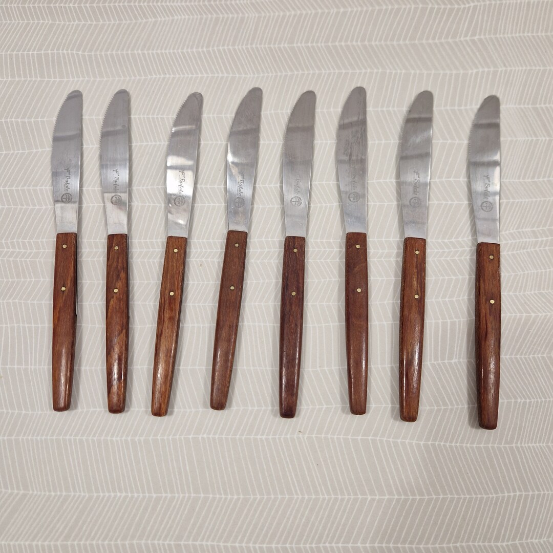 Set Vintage Knife Bufalo Made in Italy Wood Handle - Etsy