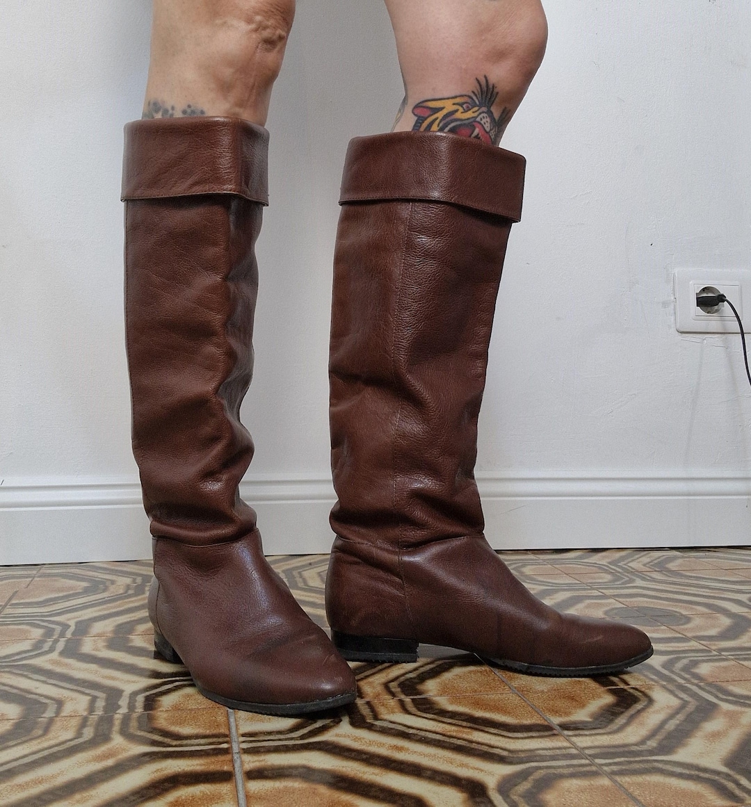 Vintage Boots in Brown , 1980s Boots Size 38 Eu - Etsy
