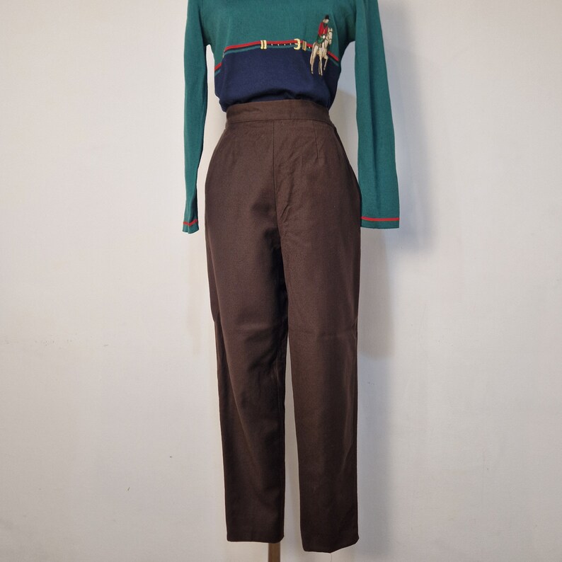 Vintage Wool Trouser in Chocolate Brown 1980s Slacks - Etsy