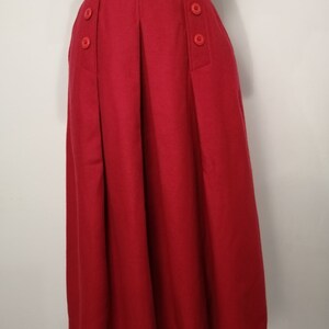 Vintage Red Wool Skirt - Etsy