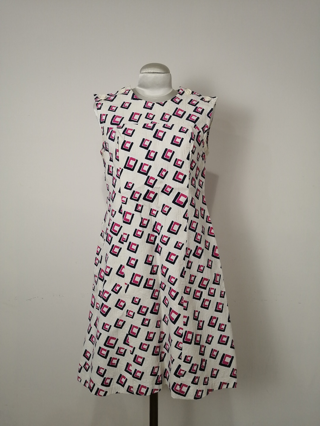 Vintage Dress A-line Shape Sixties Modette in White With - Etsy