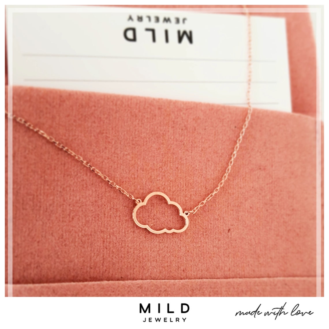 14k Gold Cloud Necklace Tiny Gold Cloud Necklace Delicate - Etsy
