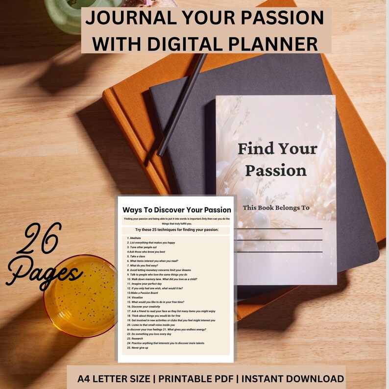 Find Your Passion Planner, Passion Discovery Journal, Goal Setting ...