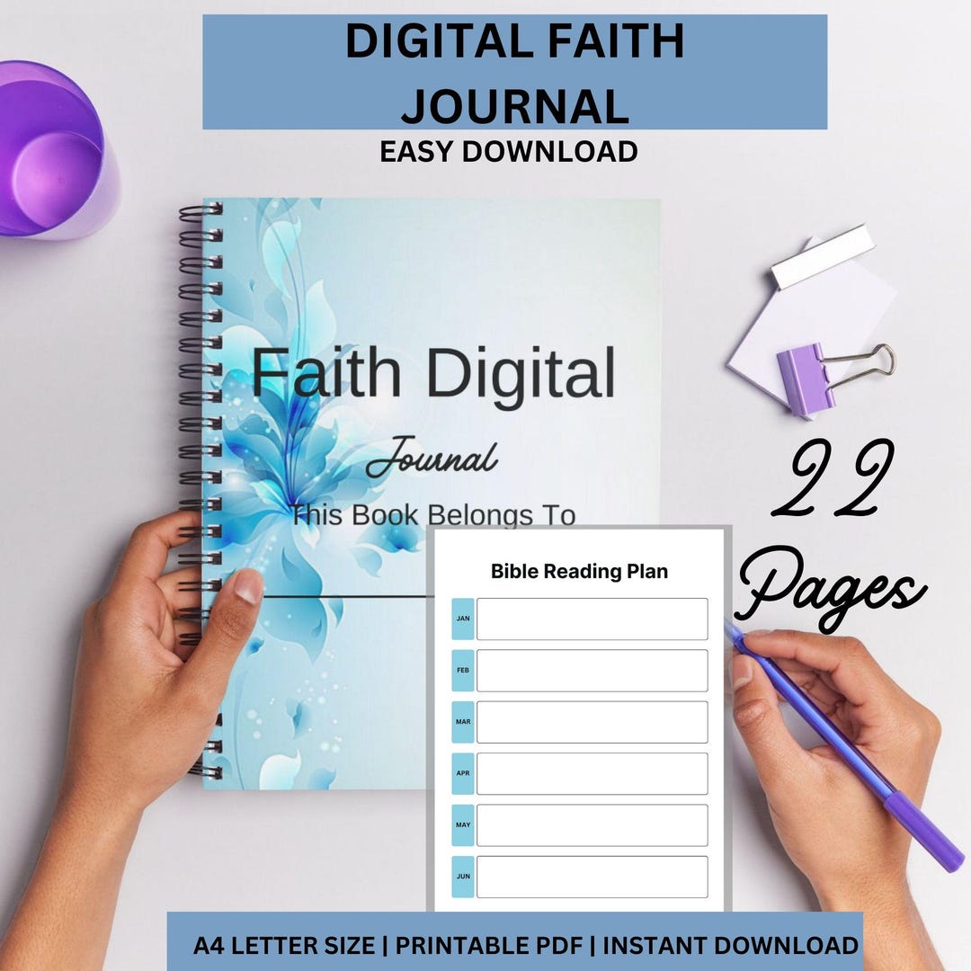 Faith Digital Journal, Spiritual Growth Planner, Daily Devotional ...