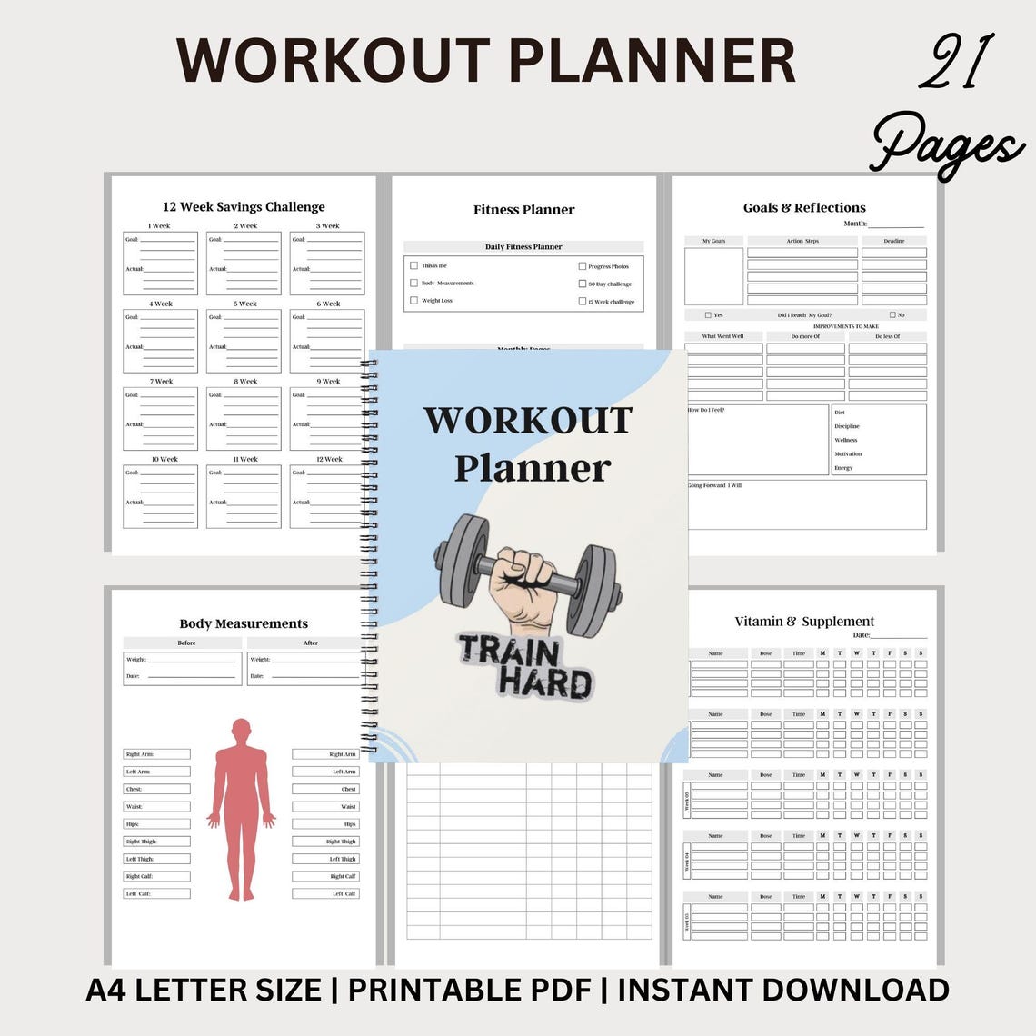 Workout Planner, Fitness Tracker, Exercise Journal, Gym Log, Strength ...
