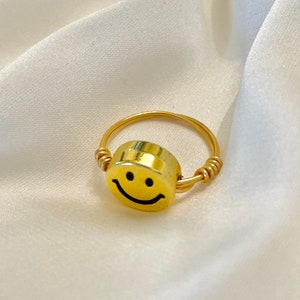 Smiley Face Wire-wrapped Ring - Etsy