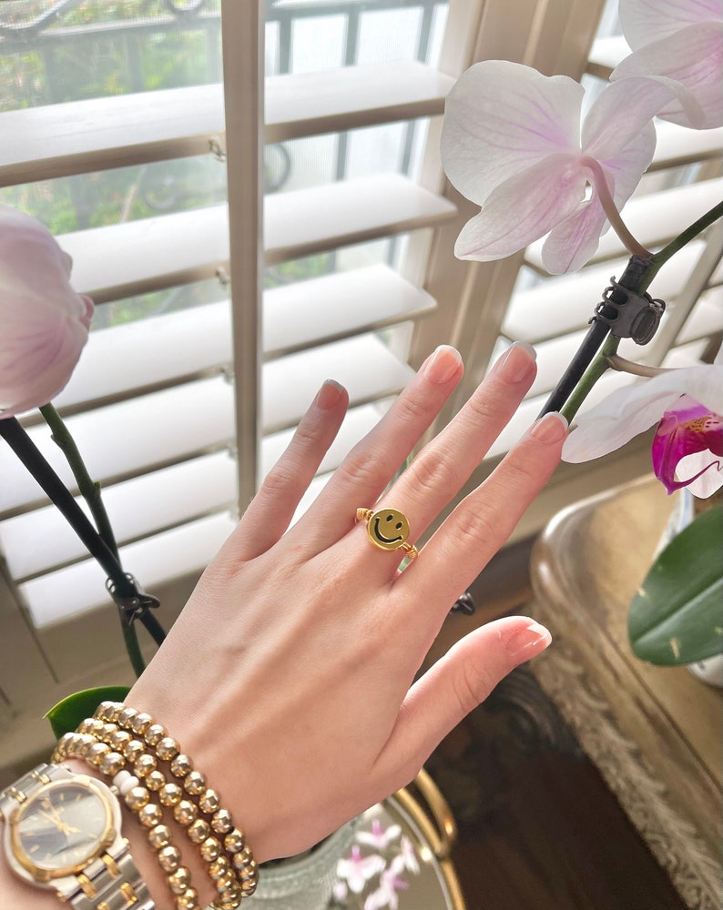 Smiley Face Wire-wrapped Ring - Etsy
