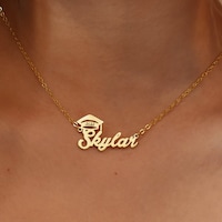 Graduation Necklace With Personalized Stacked Discs and School Colors ...