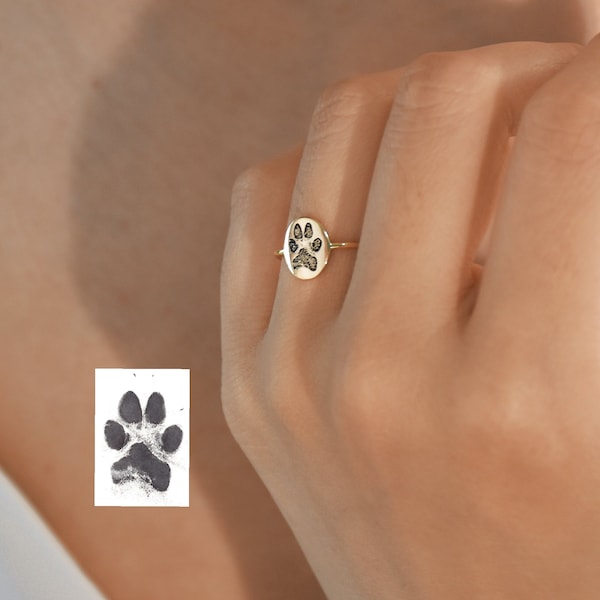 Paw Print Ring - Etsy